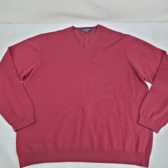 Brooks Brothers | Sweaters | Mens Xl Burgundy Wool Vneck Stretch ...